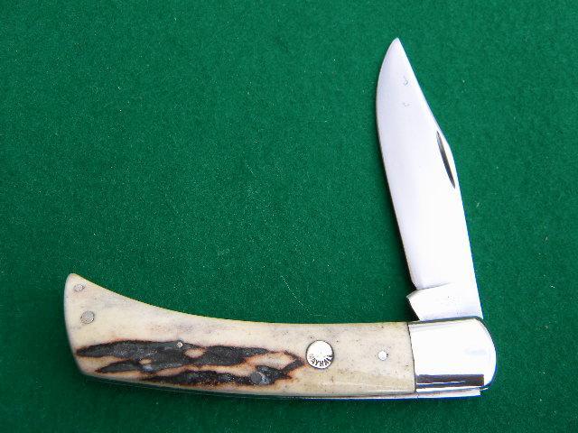Custom Stag Slip Joint Folder by A.M. Mayhall - C. 1960's