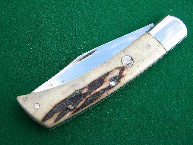 Custom Stag Slip Joint Folder by A.M. Mayhall - C. 1960's