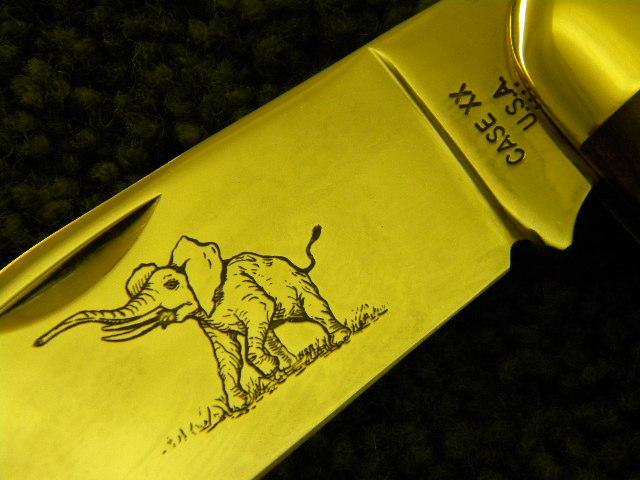 Case XX USA 4 Dot (1976) Wood 6250 Elephant Toe w/Elephant Etch - Mint