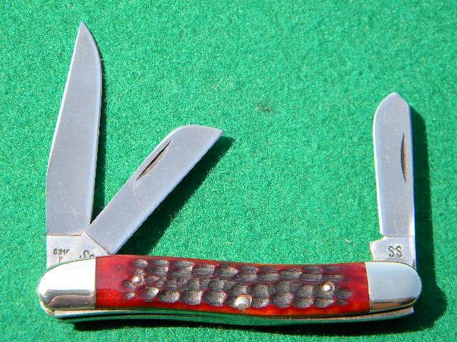 Case XX Stainless USA 9 Dot (1971) Bone 6318 HP SSP 3 Blade Stockman - Mint
