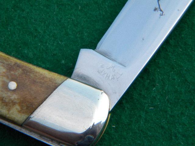 Custom Stag Folding Lockback Knife by A.M. Mayhall - C. 1960's