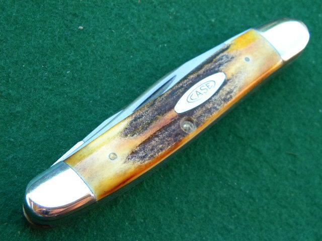 Case XX Stainless USA 2 Dot (1978) Stag Red Etch Muskrat Knife - Mint
