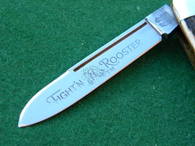 Fight'n Rooster Frank Buster Cut. Co. Germany Stag Lockback Knife - Mint