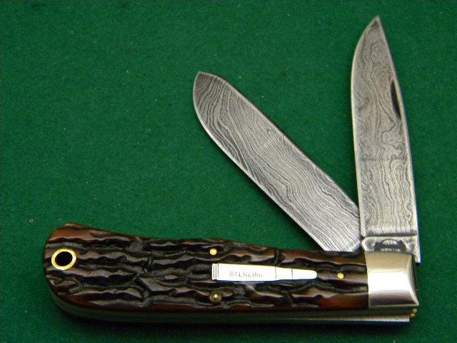 Remington UMC USA 1997 Genuine Bone R1123 Damascus Silver Bullet Knife ...