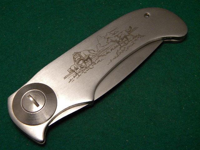 Wyoming Knife Corp. Powder River Folder Lockback Knife and Pouch - NIB