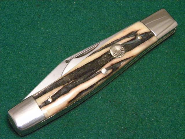 Custom Stag 2 Blade Stockman Knife by A.M. Mayhall - C. 1960's