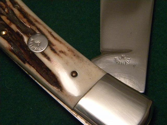 Custom Stag Slip Joint Folding Knife by A.M. Mayhall - C. 1960's