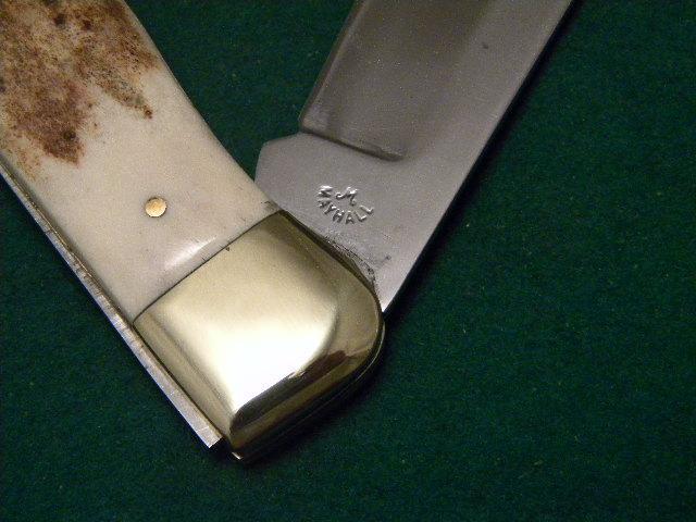 Custom Stag Slip Joint Folding Clasp Knife by A.M. Mayhall - C. 1960's