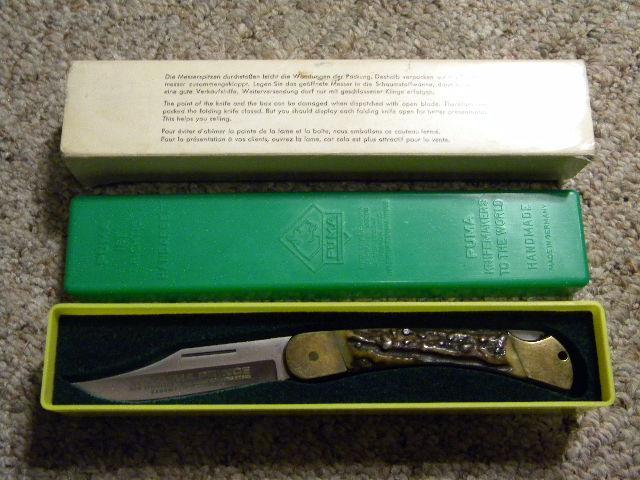 Puma Germany Stainless Stag 910 Prinz / Prince Lockback Knife c.1982 - NIB