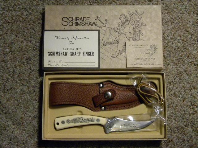 Schrade USA 155SC Scrimshaw Sharpfinger Sheath Knife - NIB