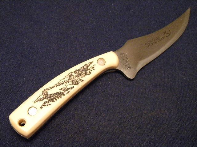 Schrade USA 152SC Scrimshaw Sharpfinger Sheath Knife - NIB