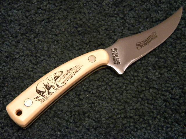 Schrade USA SC502 Scrimshaw Sharpfinger Sheath Knife - NIB