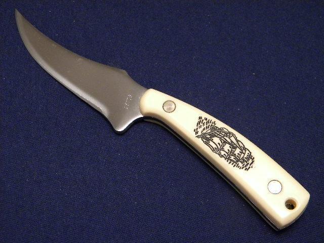 Schrade USA 152SC Scrimshaw Sharpfinger Sheath Knife - NIB
