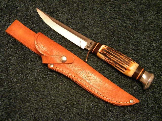Olsen Knife Co. Solingen Germany 2706-4 3/4" Stag Sheath Knife