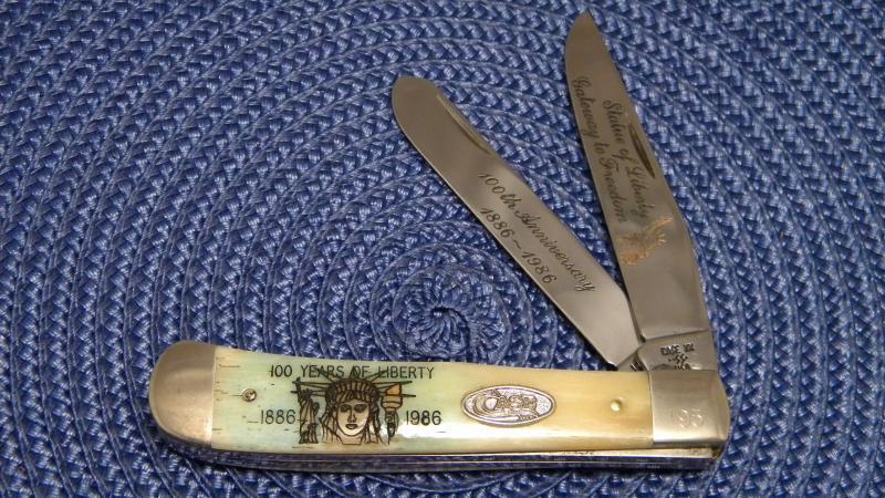 Case XX SS USA 3 Dot (1987) W254 SS White Bone Statue of Liberty ...