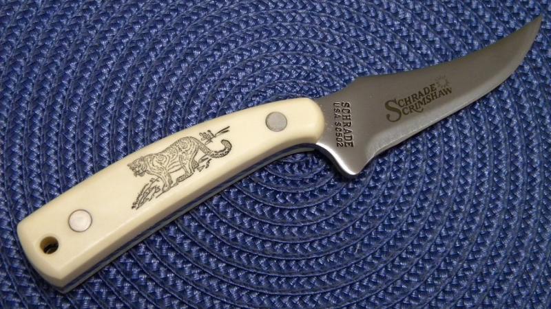 Schrade USA SC502 Scrimshaw Sharpfinger Fixed Blade Sheath Knife c ...