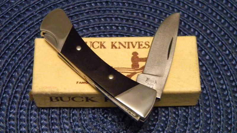 Buck USA Model # 505 Burgandy Micarta Knight Lockback Knife c.Pre-1986 ...