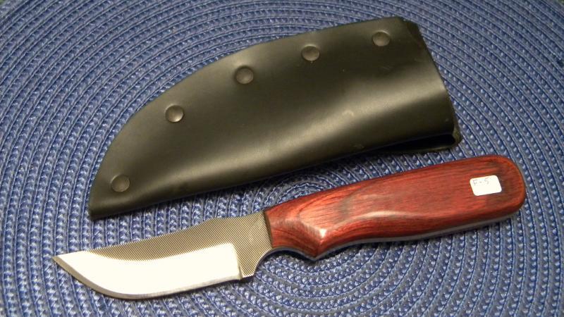 Anza Knives Custom Made from a File Model F-5 Wood Utility Fixed Blade ...