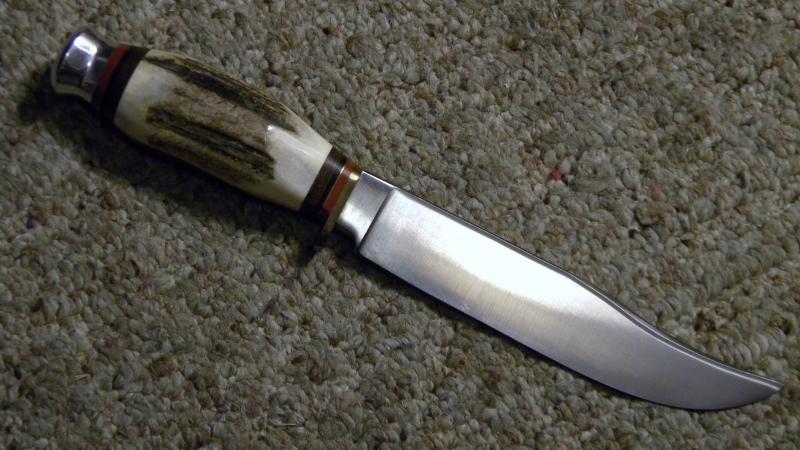 Linder Messer Solingen Germany Stag Fixed Blade Sheath Knife in Box