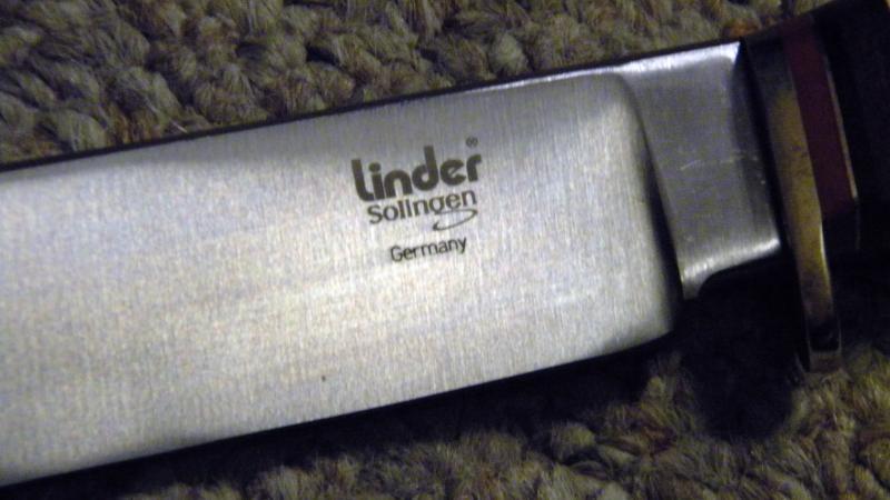 Linder Messer Solingen Germany Stag Fixed Blade Sheath Knife in Box