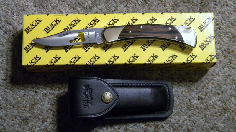 Buck 111 USA Wood Folding Hunter Lockback Knife c.2005 - NIB