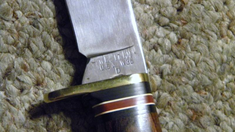 Western USA W36 D Wood Fixed Blade Sheath Knife c.1980