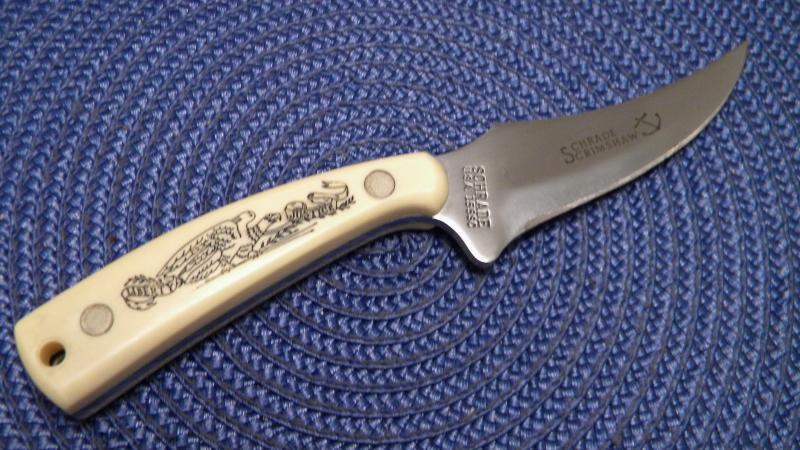 Schrade USA 155SC The Mayflower 1620 Scrimshaw Sharpfinger Fixed Blade ...