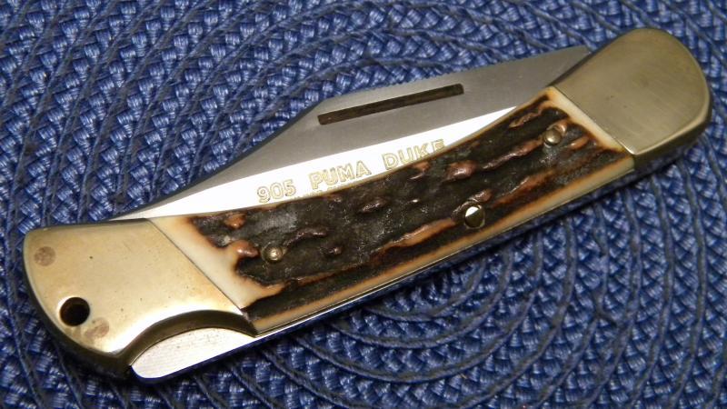 Puma Germany Stainless Stag 905 Duke Folding Lockback Knife c.1974