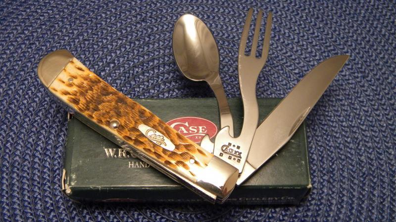Case XX USA 2003 Amber Bone 6354HB SS Hobo Knife
