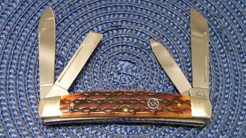 Case XX USA 2003 Barbed Wire Bone 64052 SS Congress Knife