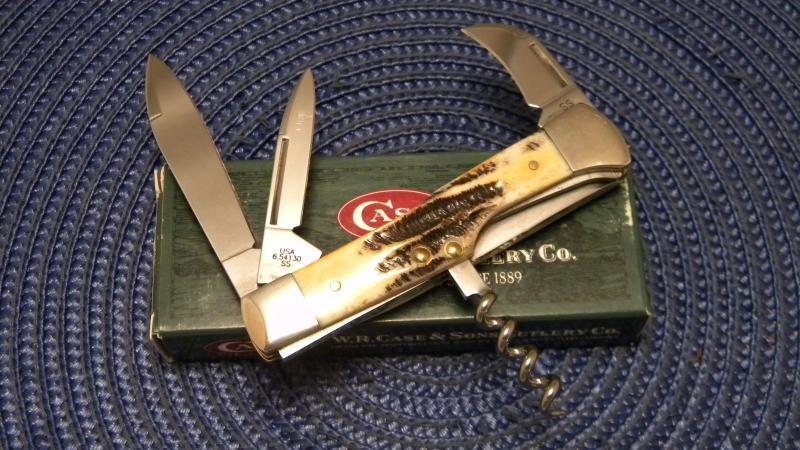 Case XX USA 2003 Bone Stag 6.54130 SS Bartender Knife in Box