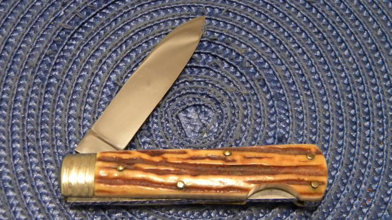 Hubertus Solingen Germany Rostfrei Stag Lockback Knife