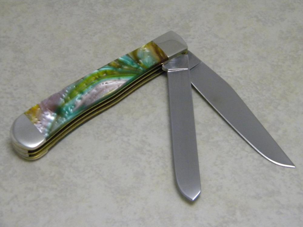 Case XX USA 2013 Abalone Corelon 9254 SS Premier Edition Trapper Knife ...