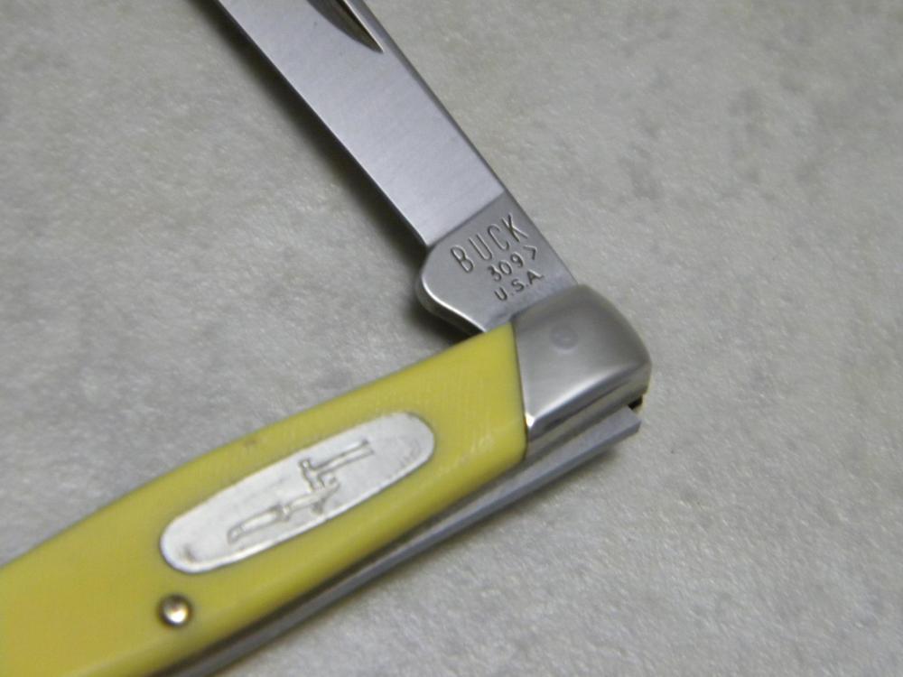 Buck 309 USA Yellow Saw Cut Delrin Companion 2 Blade Stockman Knife c.1987