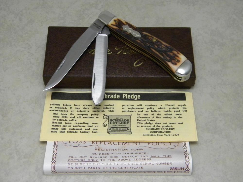 Schrade + USA 285UH Uncle Henry Staglon Pro Trapper Knife in Box