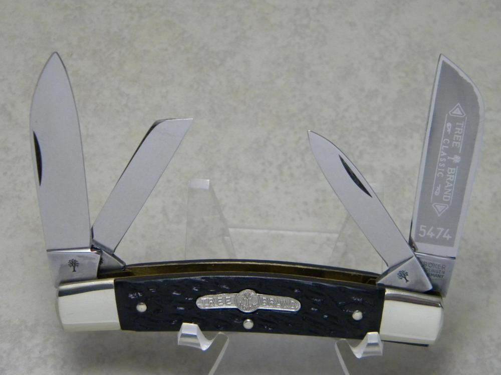 Boker Solingen Germany Tree Brand Classic Black 4 Blade 5474 Large Congress Knife