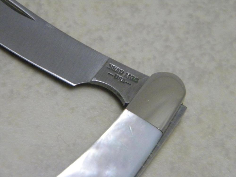 Bear MGC USA Genuine Mother of Pearl One Arm Razor Knife
