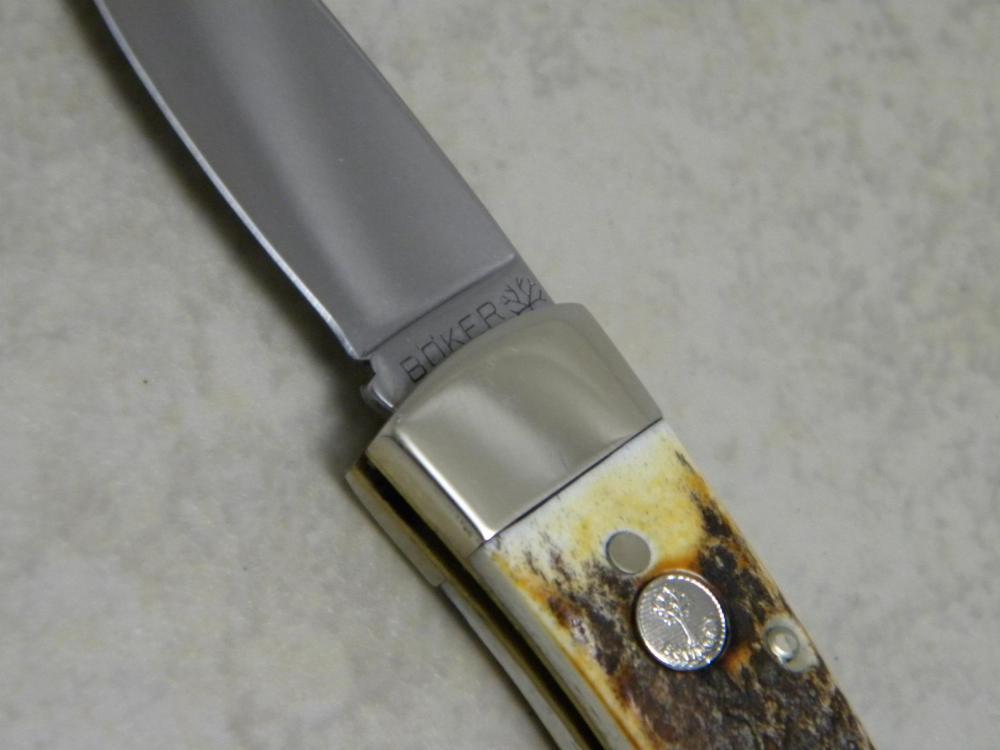 Boker Germany Stainless Tree Brand Stag Little Lockback Knife