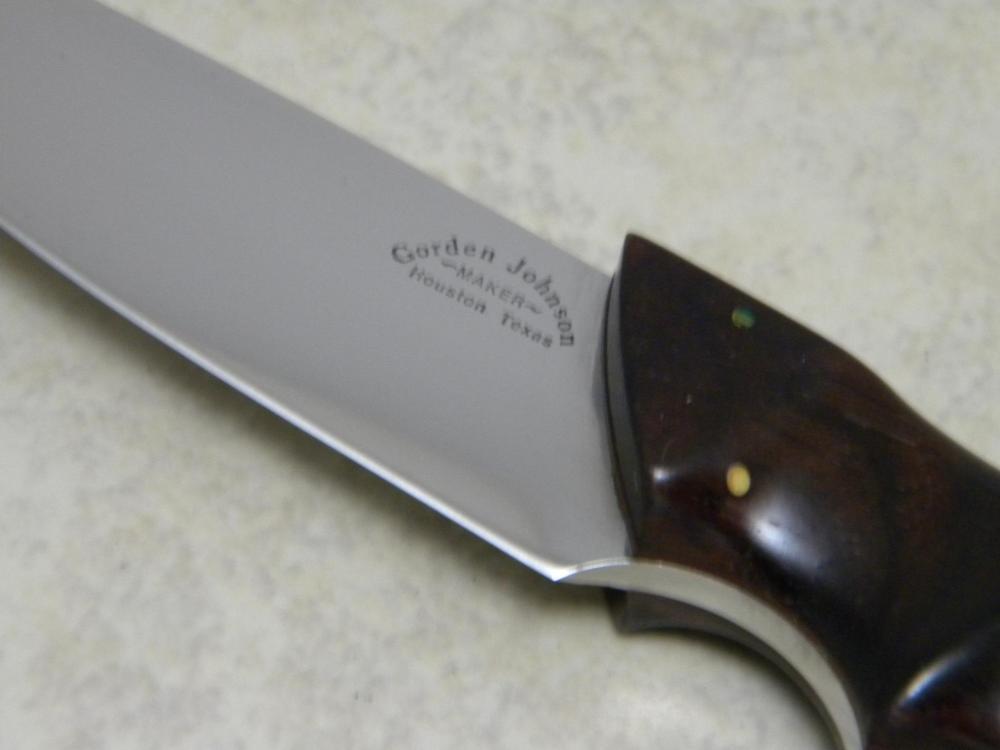Custom Wood Handle Fixed Blade Knife with Leather Sheath by Gordon ...