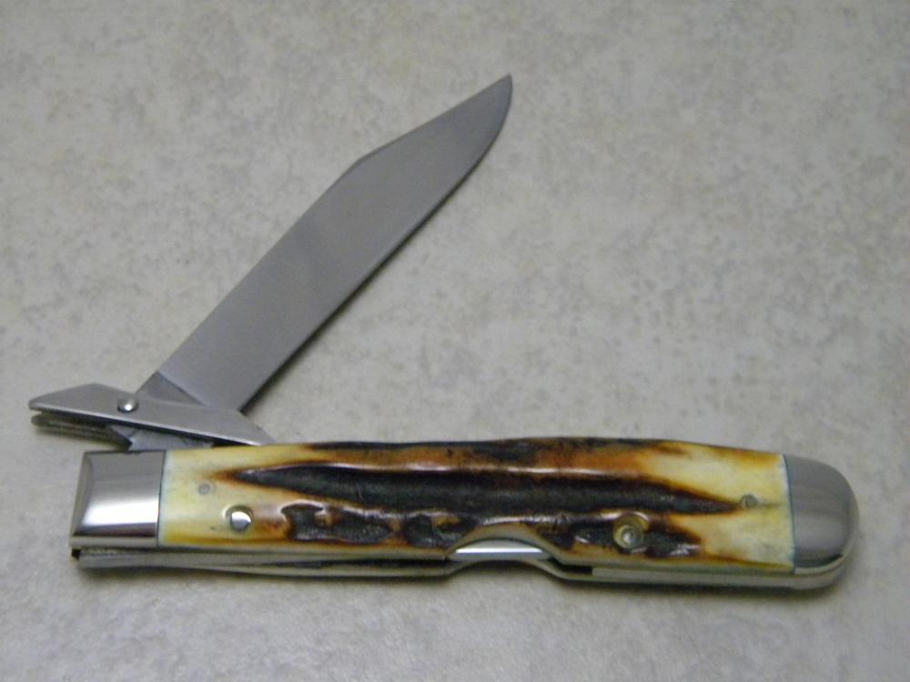 Case XX Stainless USA 3 Dot (1977) Stag 5111 1/2 L SSP Blue Scroll ...