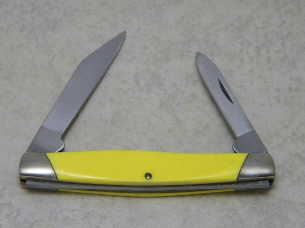 Buck 309 USA Yellow Saw Cut Delrin Companion 2 Blade Stockman Knife c.1987