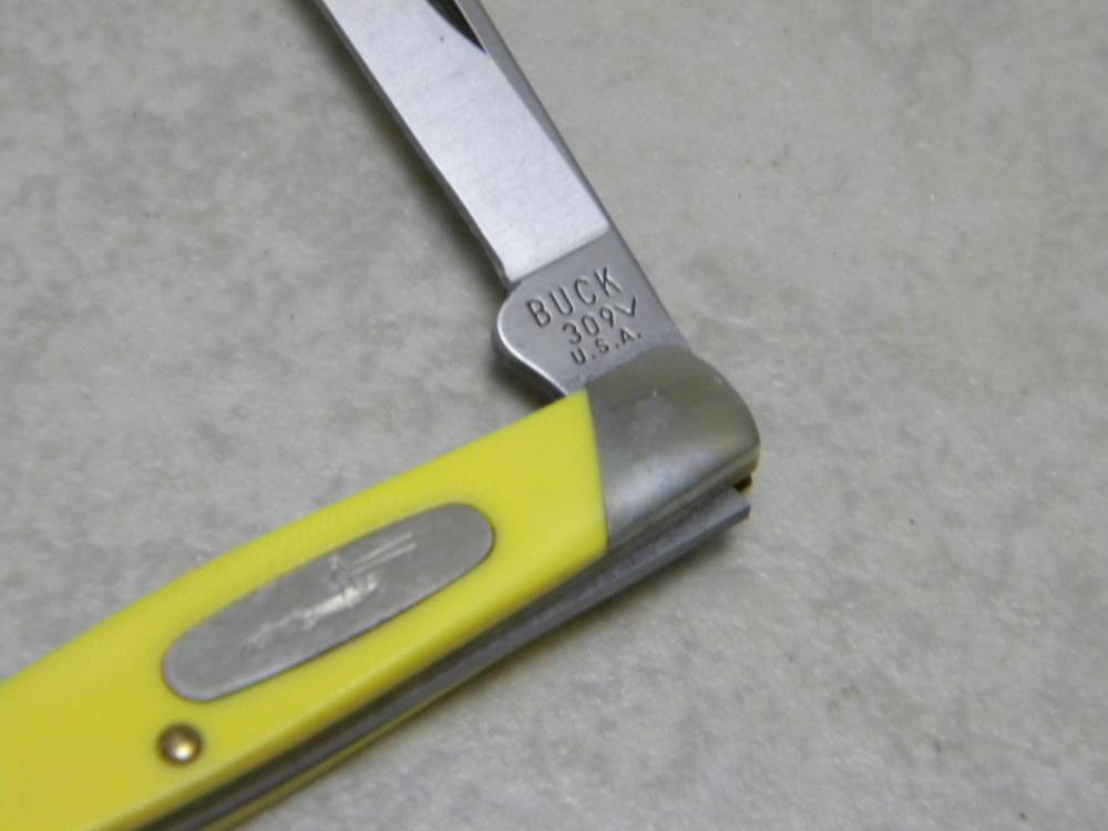 Buck 309 USA Yellow Saw Cut Delrin Companion 2 Blade Stockman Knife c.1987