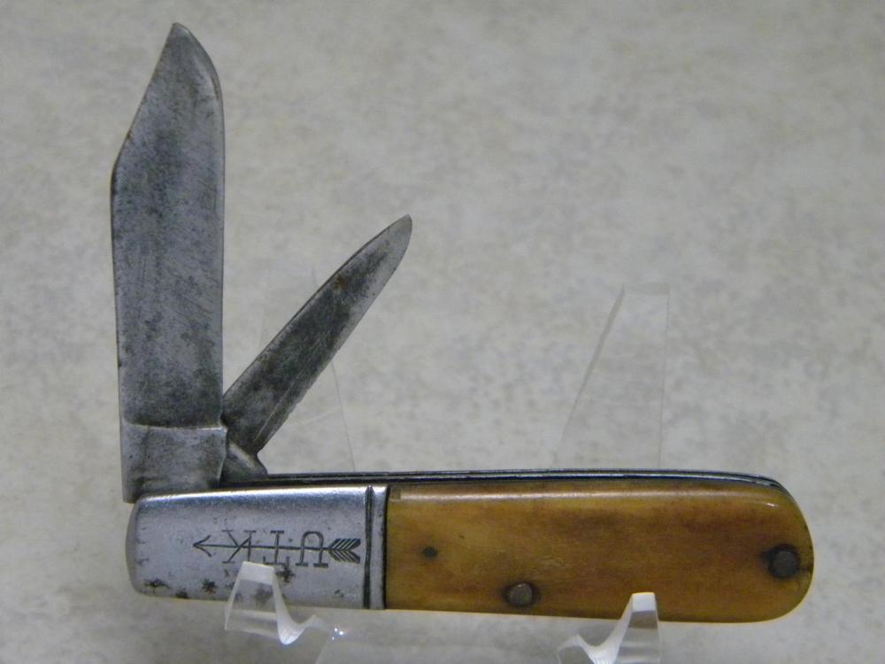 Utica Cutlery Co. Utica NY UTK Bone 2 Blade Barlow Knife