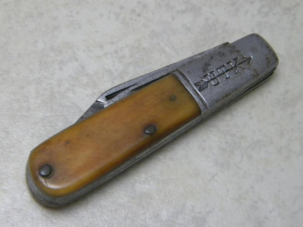 Utica Cutlery Co. Utica NY UTK Bone 2 Blade Barlow Knife