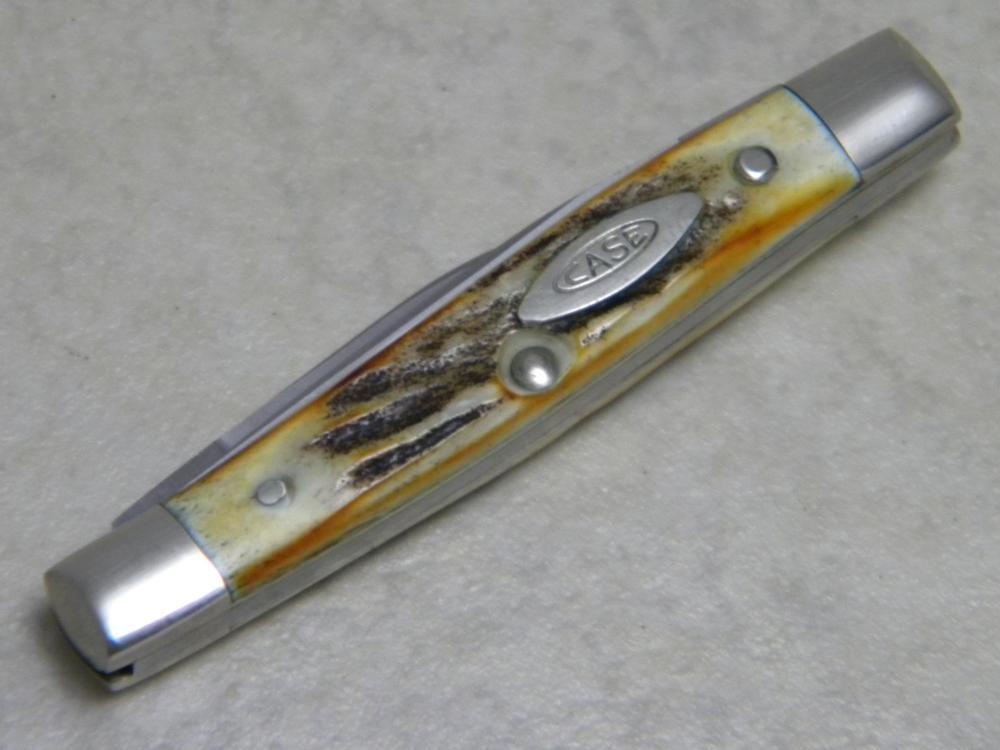 Case XX Stainless USA 3 Dot (1977) Stag 5233 SSP Blue Scroll Pen Knife