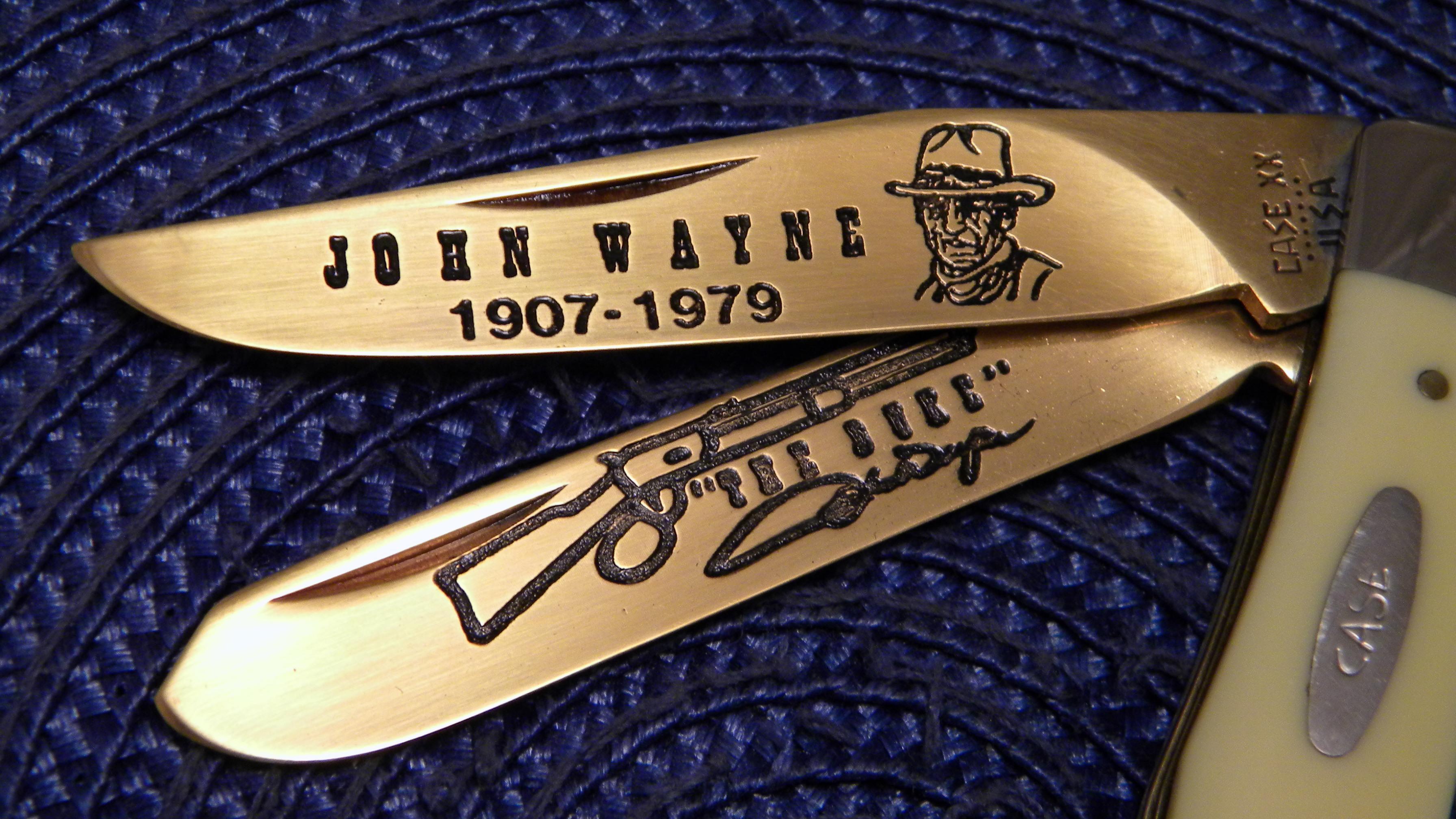 Case XX USA 7 Dot (1983) Yellow 3254 John Wayne "The Duke" Trapper ...