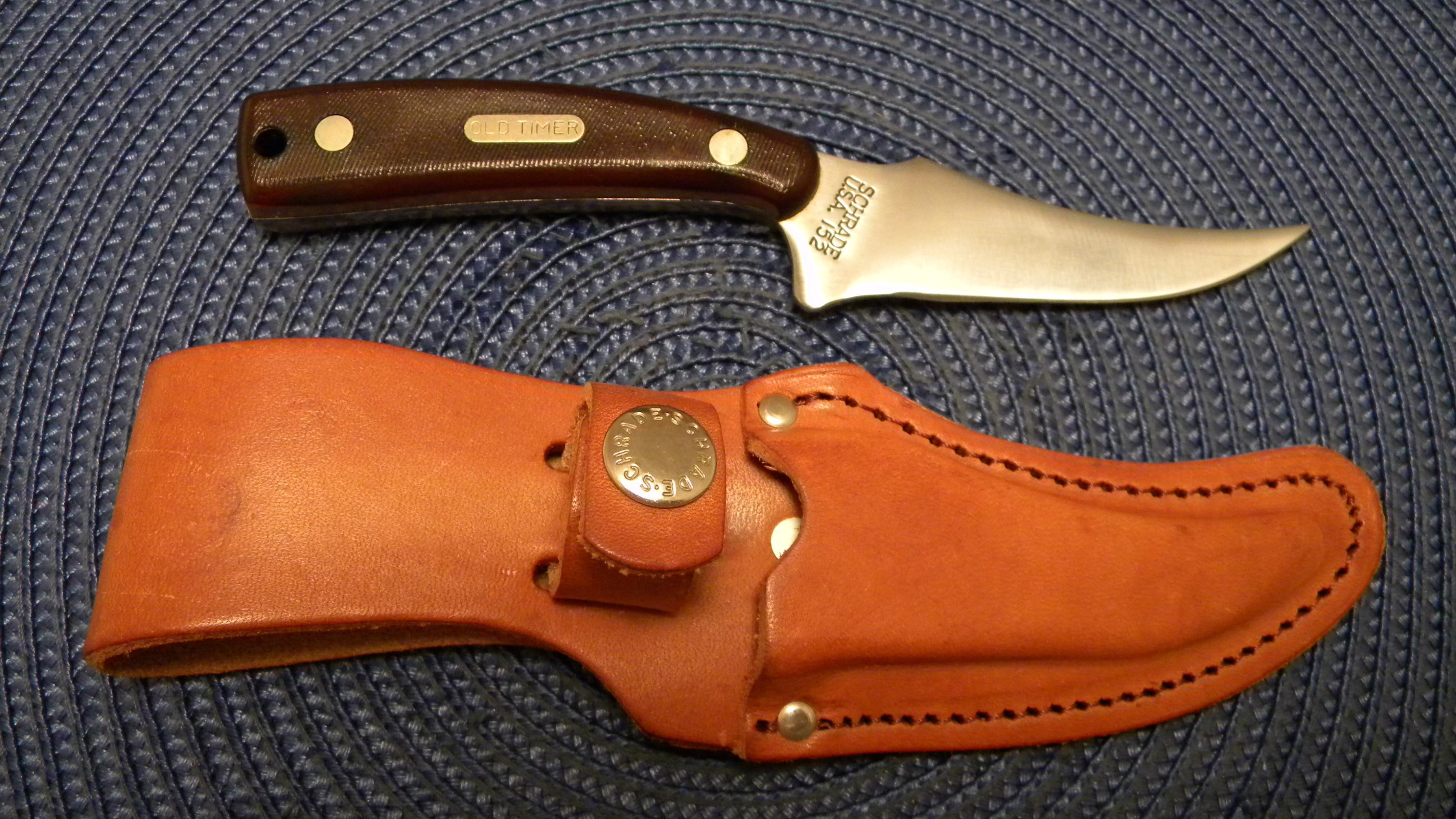 Schrade USA 152OT Old Timer Sharp Finger Fixed Blade Knife w/Sheath