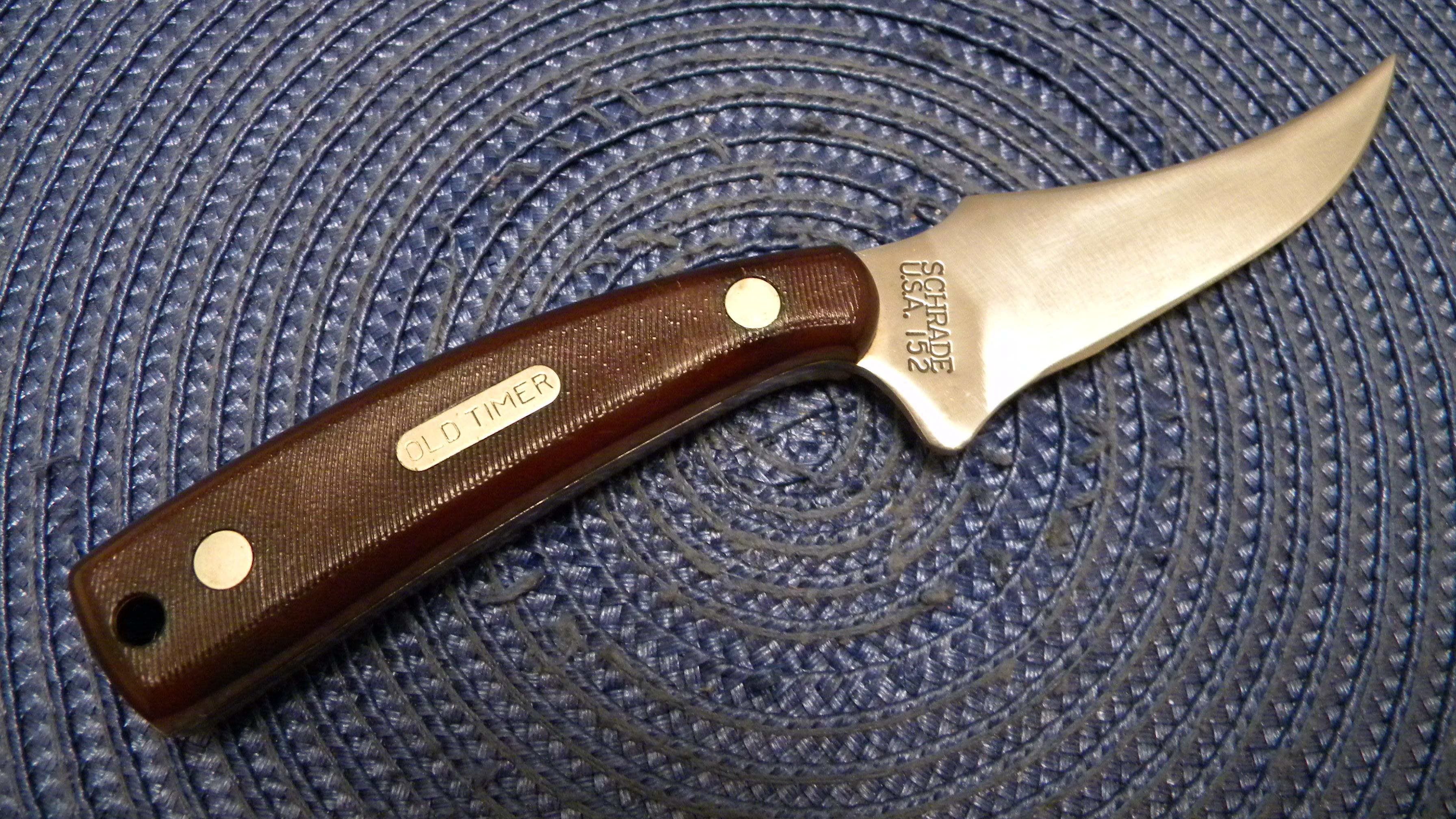 Schrade USA 152OT Old Timer Sharp Finger Fixed Blade Knife w/Sheath