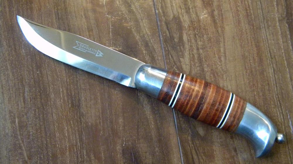 Geilo Made in Norway Stacked Leather Brusletto Fixed Blade Sheath Knife