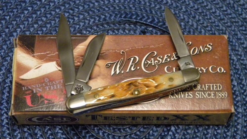 Case XX USA 2010 Amber Bone 6327 SS Stockman Knife in Box